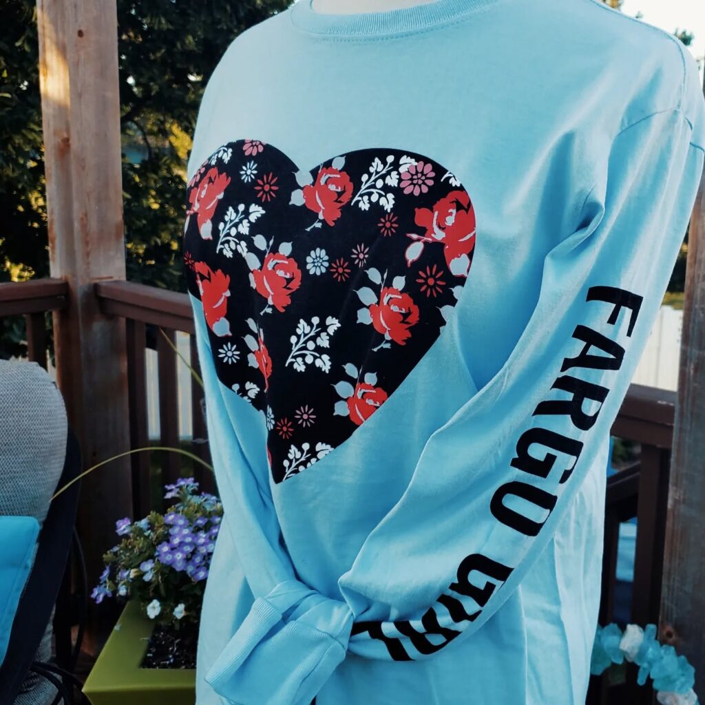 Fargo Girl® Signature Dakota Rose Heart Long Sleeve Tee - VAVA® Is ...